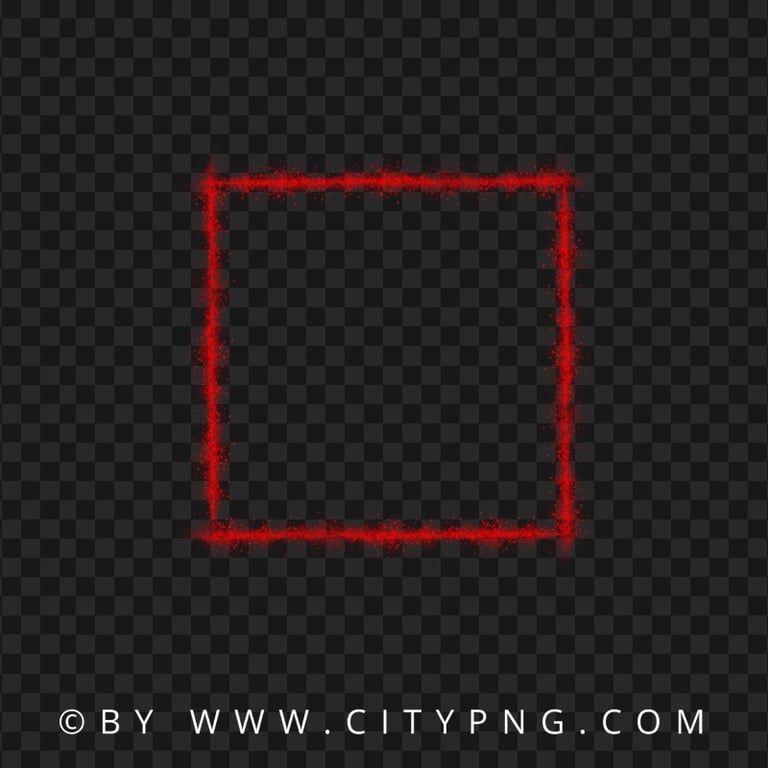 Sparkle Red Glitter Square Frame Border Effect HD PNG | Citypng