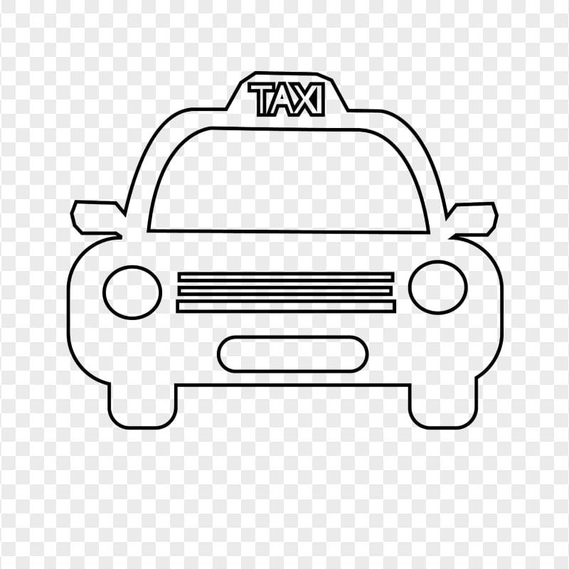 Outline Taxi Cab Car Front View | Citypng