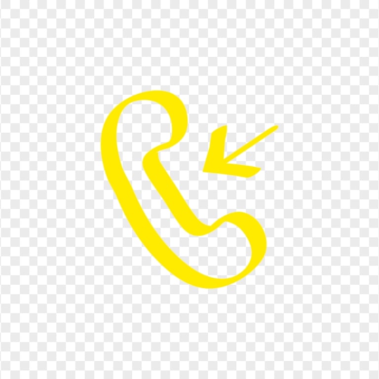 HD Yellow Hand Draw Phone Receive A Call Icon Transparent PNG | Citypng