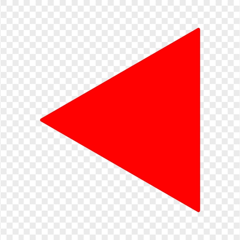 HD Red Outline Left Triangle PNG | Citypng