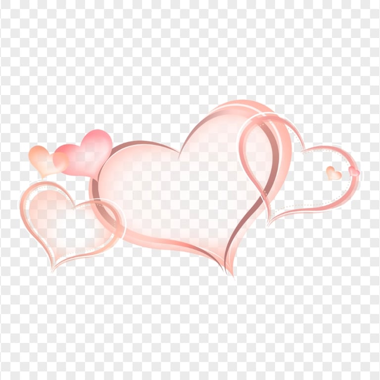 HD Two Romantic Pink Hearts Love Valentine PNG | Citypng