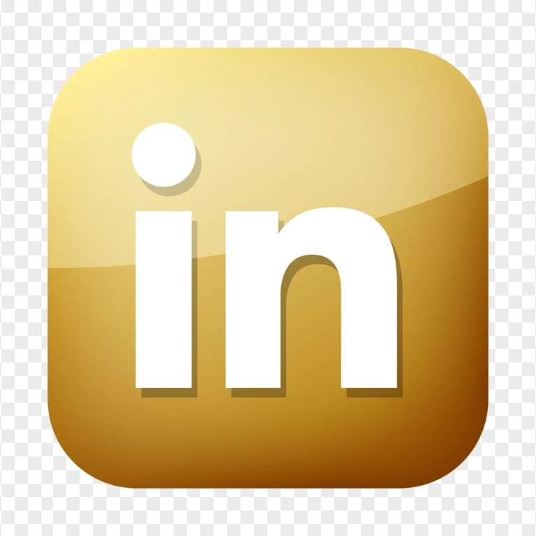 HD Black & Gold Linkedin IN Square Icon PNG | Citypng