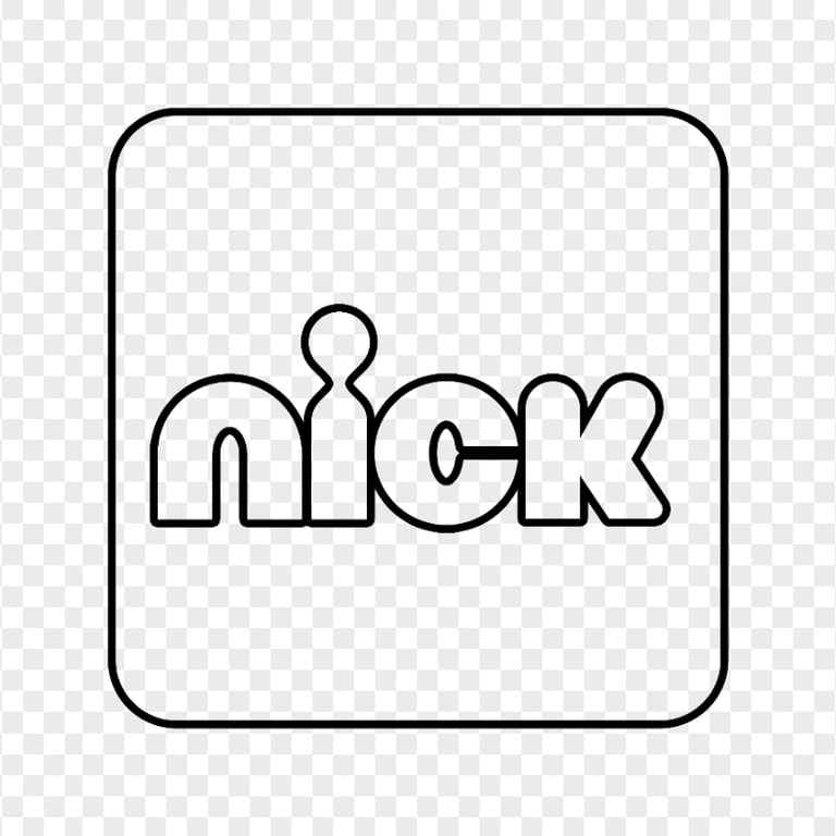 Nick Square Black Outline Logo Icon PNG | Citypng