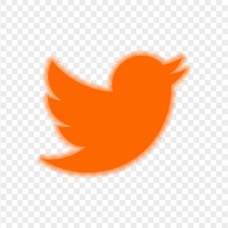HD Orange Neon Twitter Logo PNG | Citypng