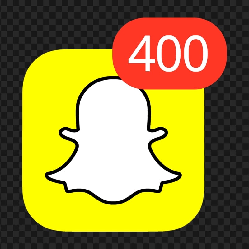 Snapchat Square App Icon With 400 Notifications PNG | Citypng