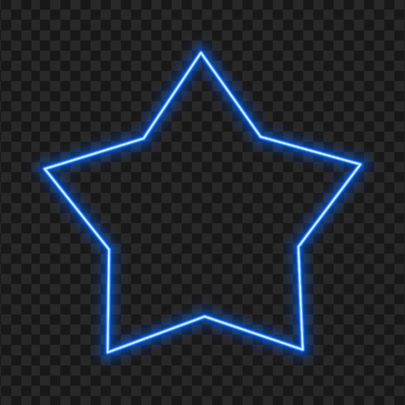 HD Glowing Neon Blue Star Transparent Background | Citypng