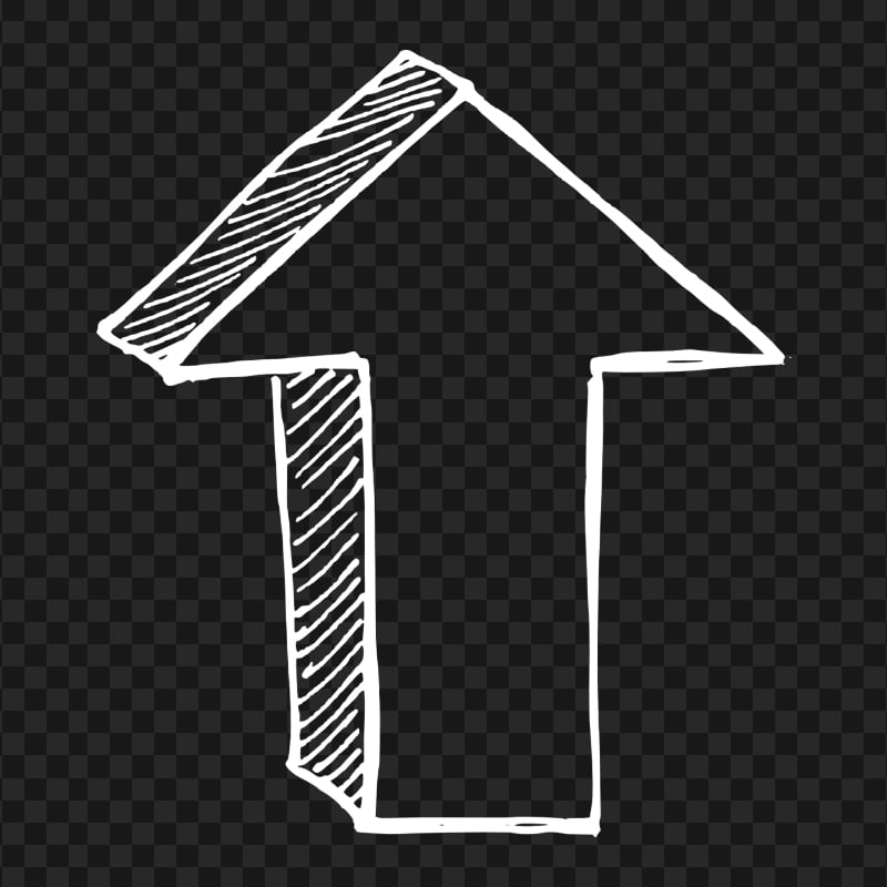 White Outline Drawing Arrow 3D Effect Point UP | Citypng