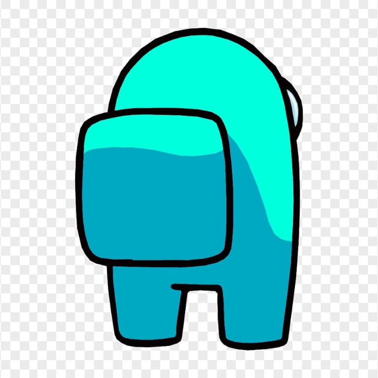 HD Cyan Among Us Character Back View PNG | Citypng
