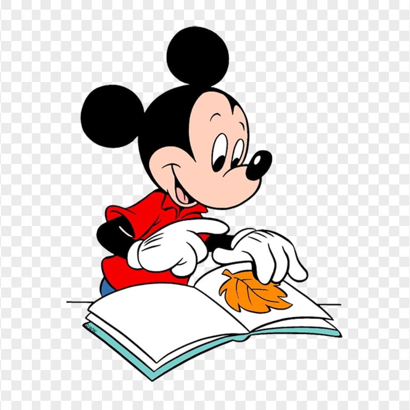 Mickey Mouse Looking at a Book Image PNG | Citypng