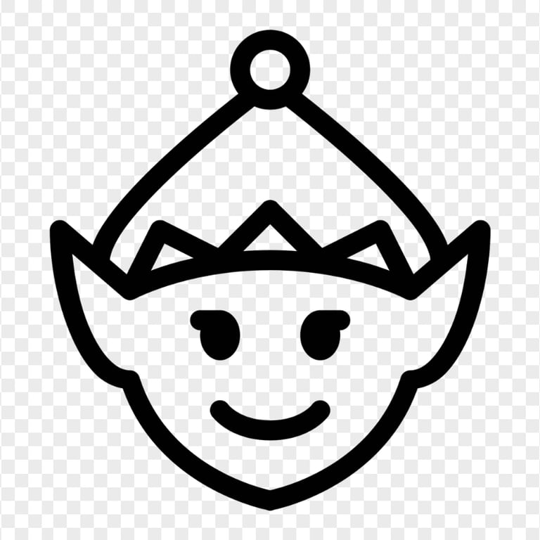 HD Elf Outline Black Face Transparent PNG | Citypng