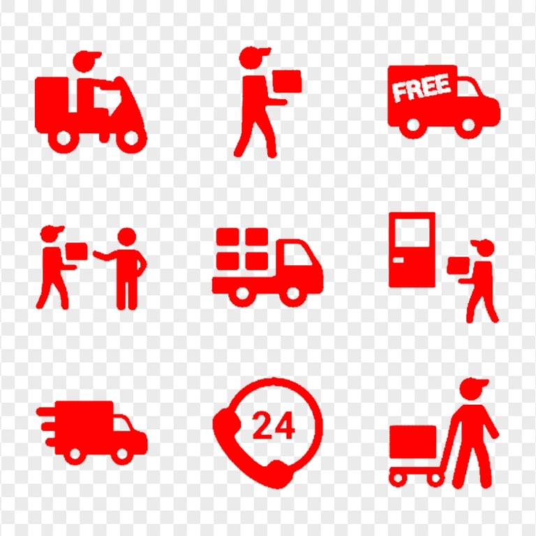 Download Black Delivery Logistics Icons PNG | Citypng