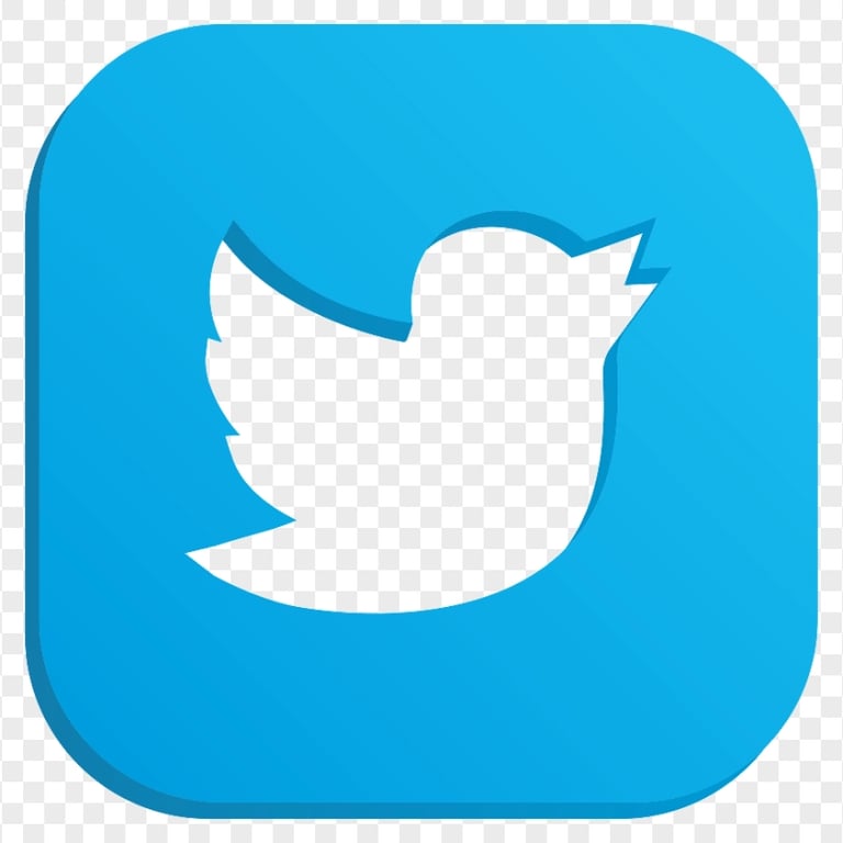 HD Square Twitter 3D App Icon PNG | Citypng