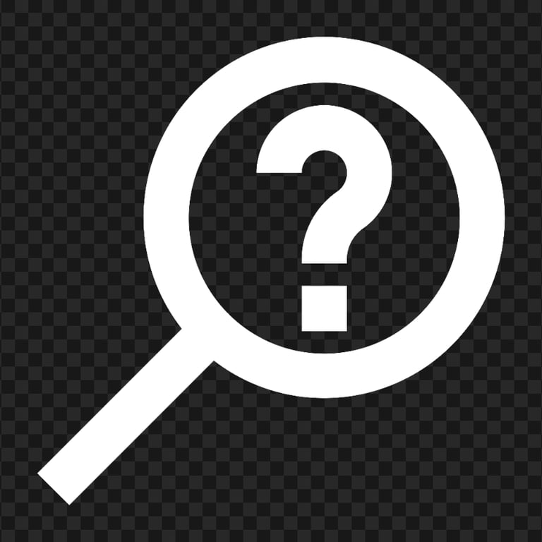 HD PNG Magnifying Glass Question Mark White Icon | Citypng