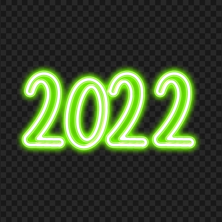 Transparent HD 2022 Green Neon Text Logo | Citypng