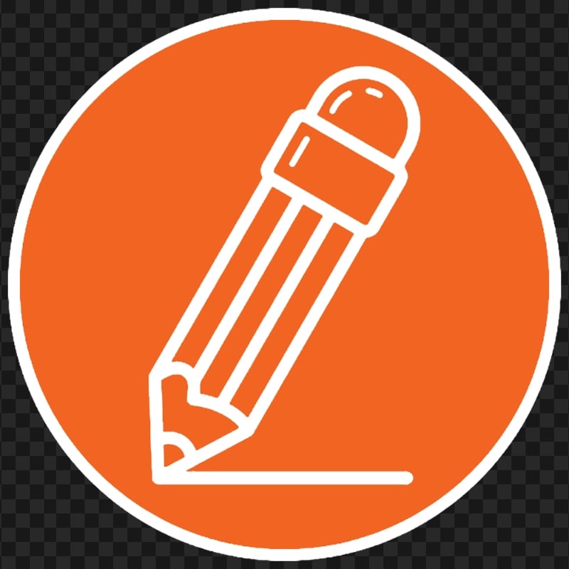 HD Orange & White Round Pencil Icon Outline PNG | Citypng