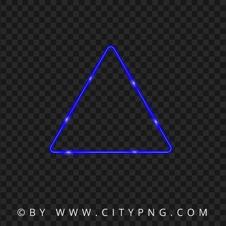 Dark Blue Neon Triangle With Flare Effect PNG Image | Citypng