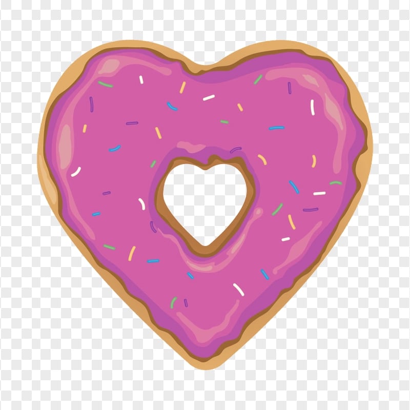 HD Cartoon Donut Heart Shaped PNG | Citypng