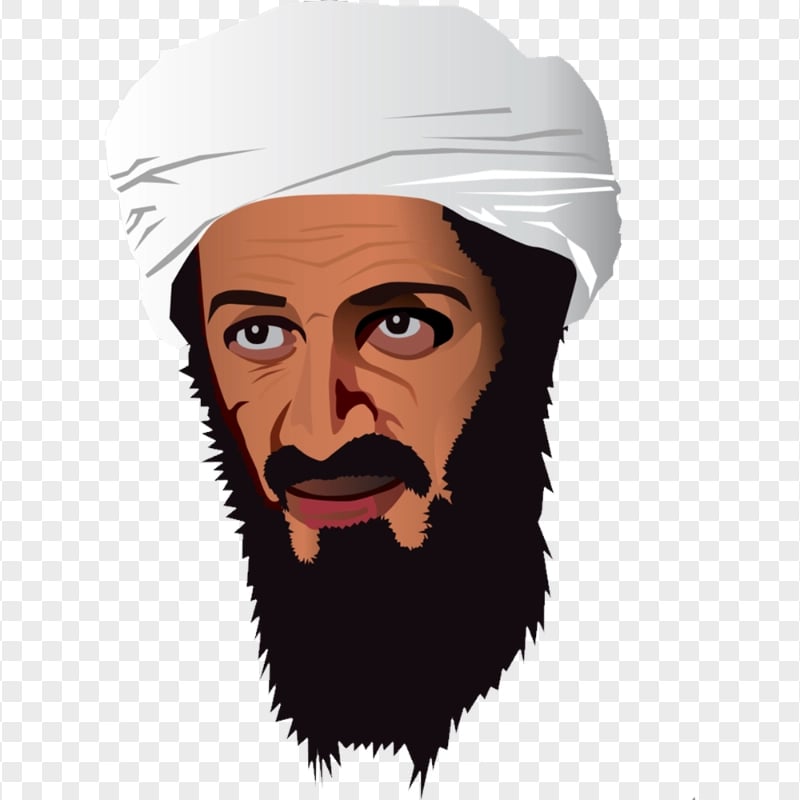 Osama Bin Laden Head Cartoon Illustrator Vector | Citypng