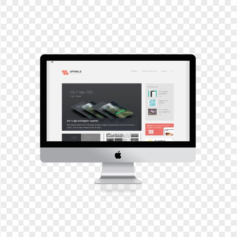 iMac Website Mockup Front View | Citypng