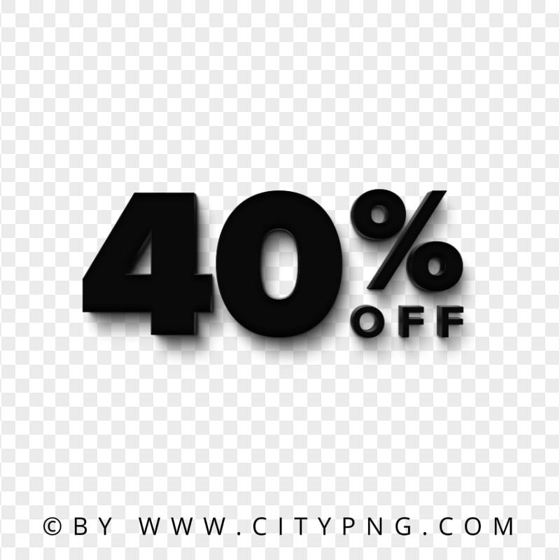 HD Discount 40 Percent OFF Black Text Logo Sign PNG | Citypng
