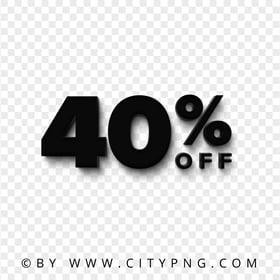 3D 40 Percent OFF Sale Black Text Logo Sign PNG Image | Citypng