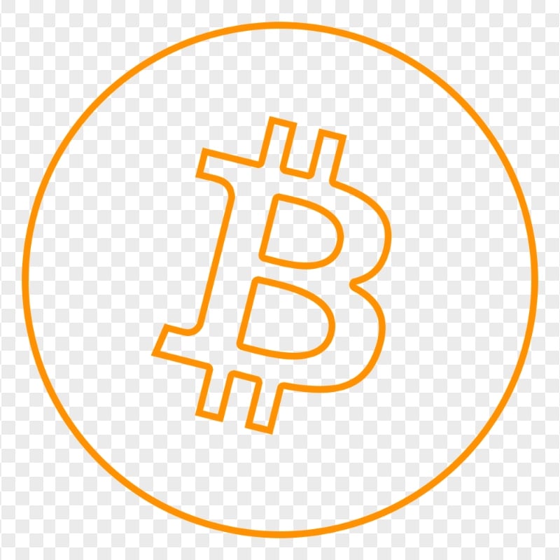 HD Orange Outline Btc Logo Icon PNG | Citypng
