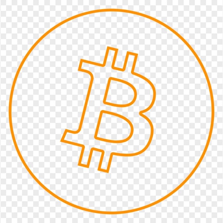 HD Black Outline Btc Logo Icon PNG | Citypng