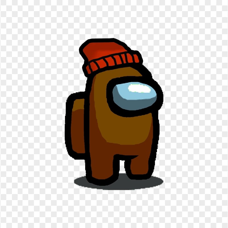 HD Brown Among Us Character With Beanie Hat PNG | Citypng