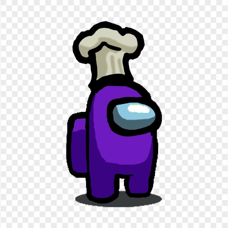 HD Purple Among Us Character With Chef Hat On Head PNG | Citypng
