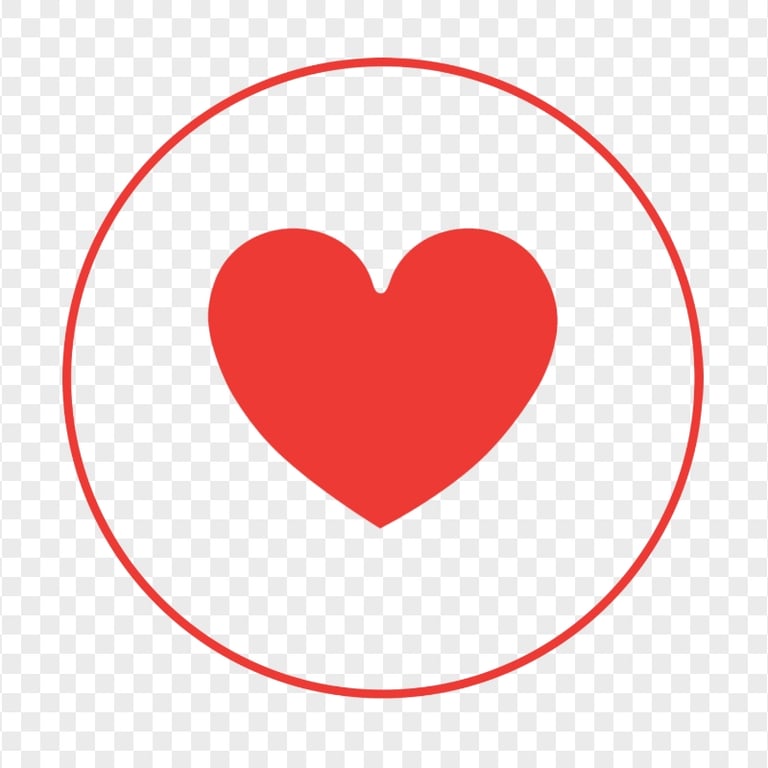 HD Flat Red Heart Icon Circle Line PNG | Citypng