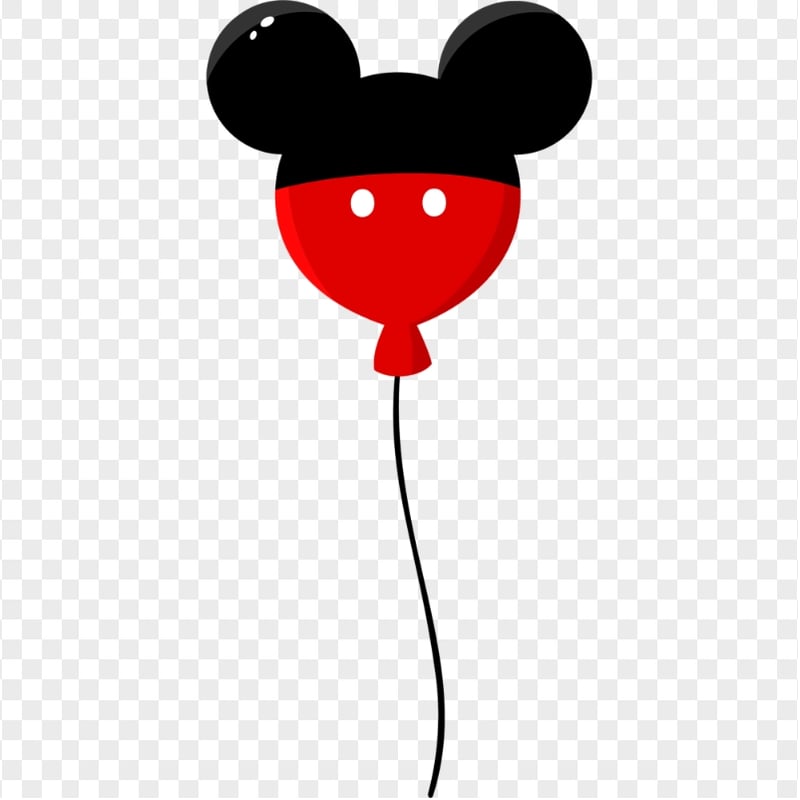 Black And Red Mickey Mouse Balloon Image PNG | Citypng
