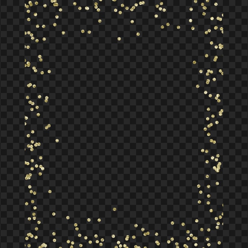 HD Gold Glitter Confetti Frame PNG | Citypng