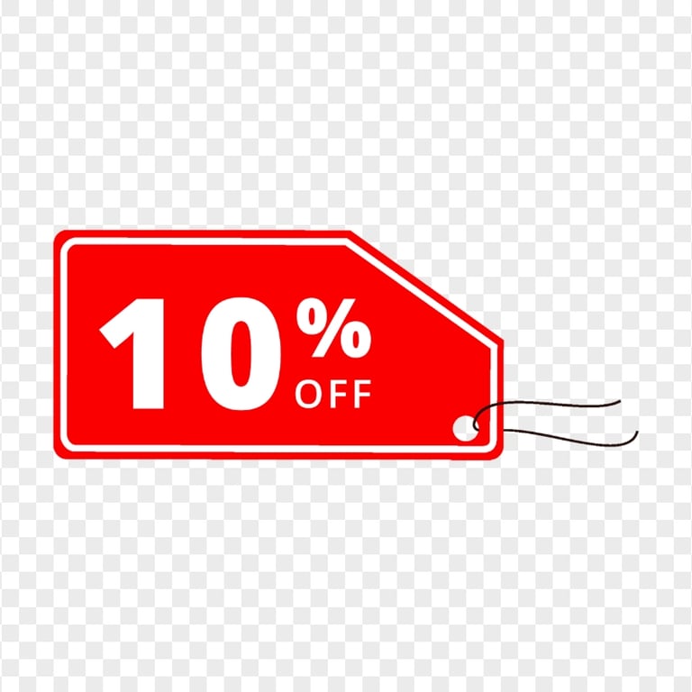 HD Red 10% Off Tag Label Sign Logo Transparent PNG | Citypng
