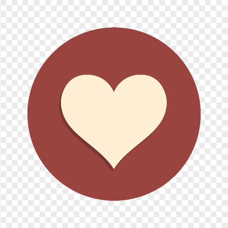 Brown And Beige Round Heart Icon Button HD PNG | Citypng