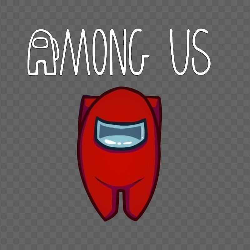 HD Red Among Us Character With Logo PNG | Citypng