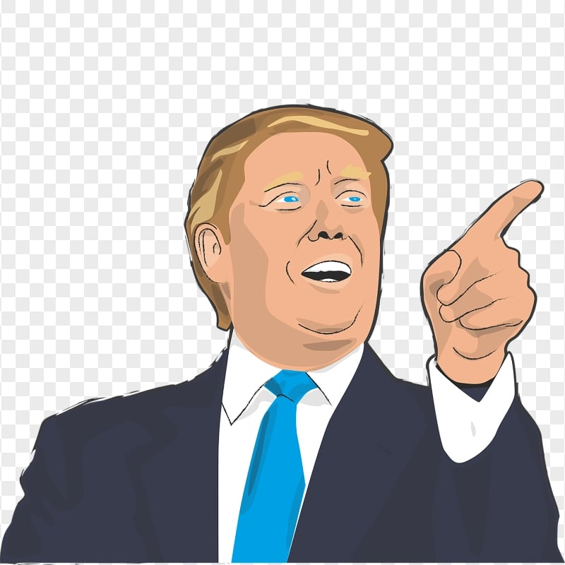 Clipart Of President Donald Trump Cartoon | Citypng