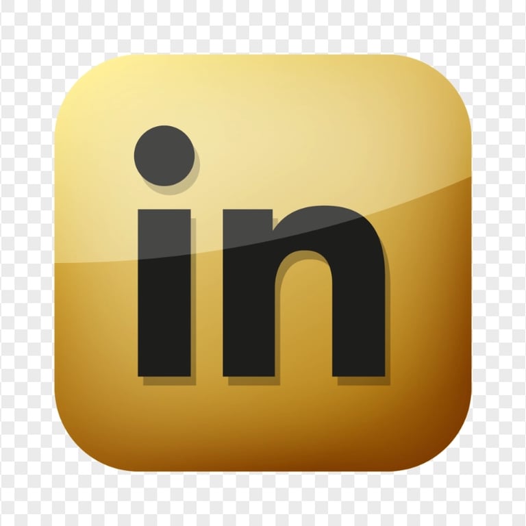 HD Black & Gold Linkedin IN Square Icon PNG | Citypng