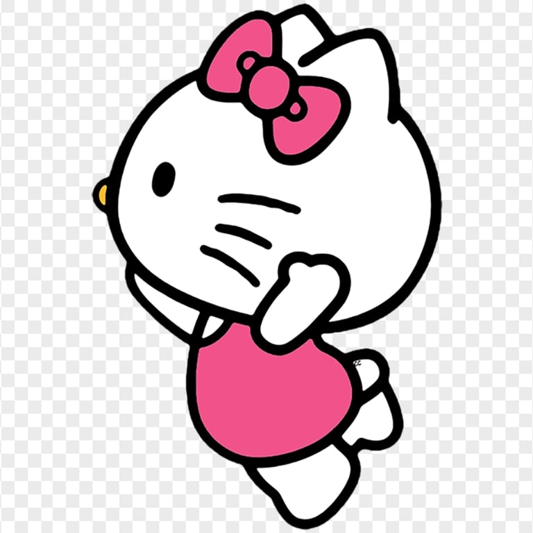 Side View Excited Hello Kitty HD Transparent Background | Citypng