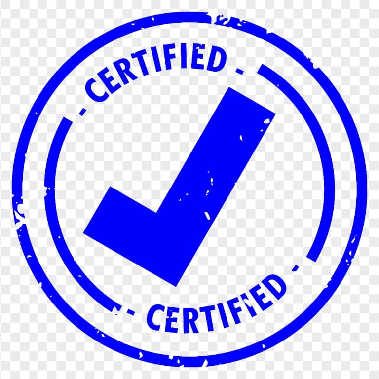 HD Purple Round Certified Stamp With Check Mark Transparent PNG | Citypng
