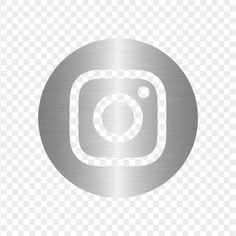 HD Silver Gray Metal Round Instagram IG Logo Icon PNG | Citypng