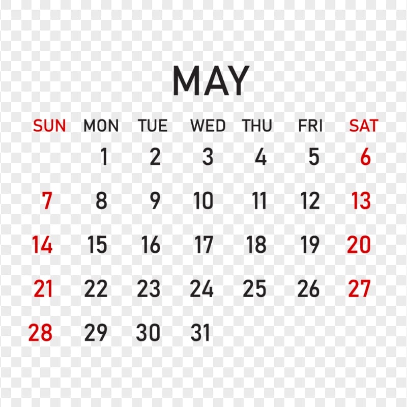 2023 May Calendar HD PNG | Citypng