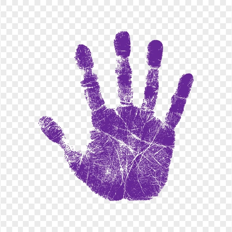 HD Purple Real Single Right Hand Print PNG | Citypng