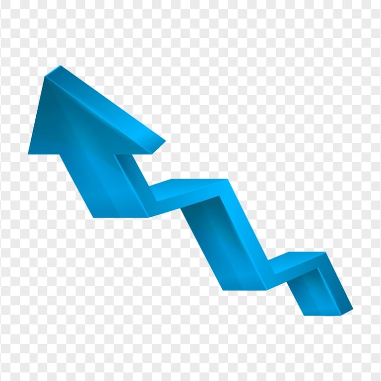 HD 3D Blue Increase Arrow Up Left PNG | Citypng