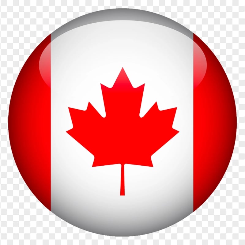 Round Glossy Canada Flag Icon FREE PNG | Citypng