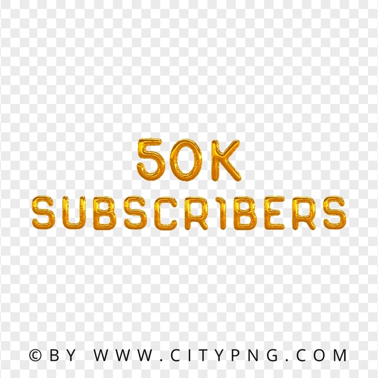 Thank You 50K Subscribers Gold PNG Image | Citypng