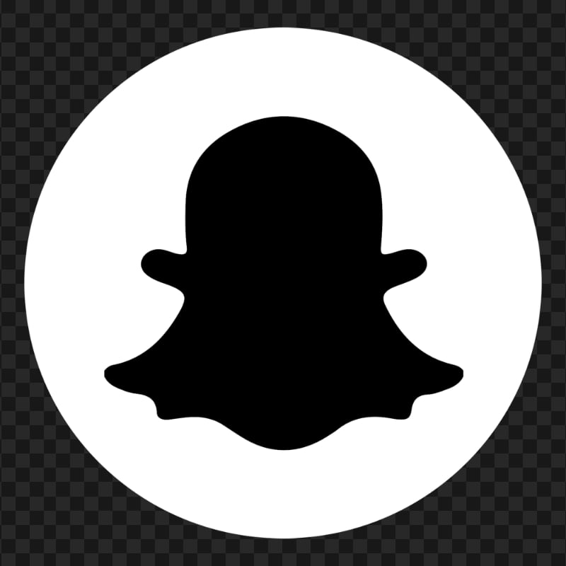 Round Snapchat Logo Icon Ghost Black And White PNG | Citypng