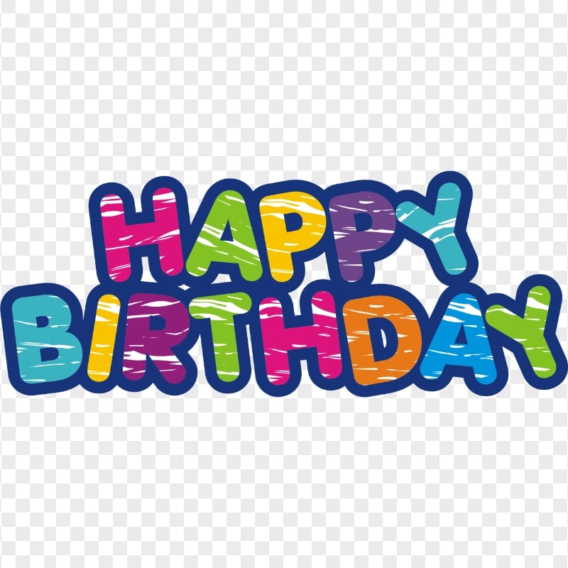HD Colorful Happy Birthday Text Words Logo PNG | Citypng