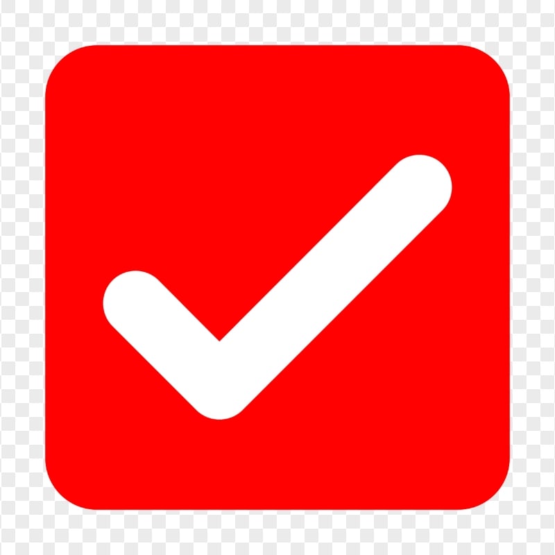 HD Red Square Tick Mark Icon Symbol Sign PNG | Citypng