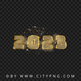 2023 Gold Art Line Text Logo Numbers HD PNG | Citypng