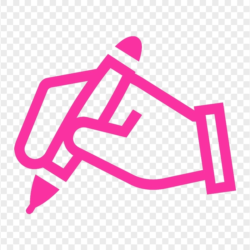 HD Pink Outline Pencil on Hand Icon PNG | Citypng